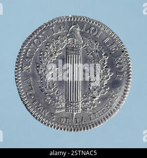 A 1791 medal by Augustin Dupré, featuring an angelic figure engraving ...