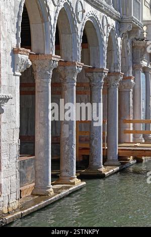 Marble Columns Entrance at Canal Building in Venice Italy Stock Photo ...