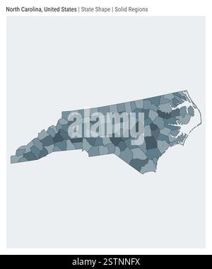 North Carolina, state of USA - solid black outline map of country area ...
