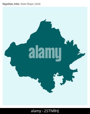 Rajasthan map of Indian state. Rajasthan map vector illustration ...