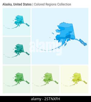 Map of Alaska with counties. Just a simple state border map with county ...