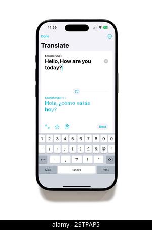 Google Translate app on an iPhone 16 Plus Stock Photo - Alamy