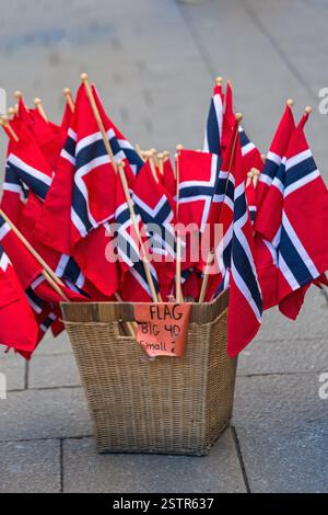 Small national flags of the Norway on a white background Stock Photo ...