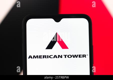 In this photo illustration, an American Tower Corporation logo seen ...