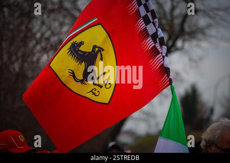 Ferrari Flag at Fiorano during the first test of new 2025 Ferrari F1 ...