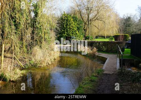 Footbridge and ford crossing the River Ver at Redbourn Stock Photo - Alamy