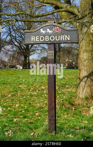 Redbourn Village sign, Hertfordshire, England, UK Stock Photo - Alamy