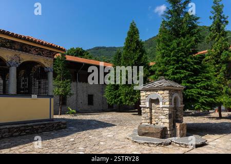 The Bachkovo Monastery of the Dormition of the Theotokos. Courtyard and ...