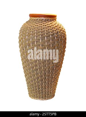 Ethnic rattan jar isolated with clipping path included Stock Photo - Alamy