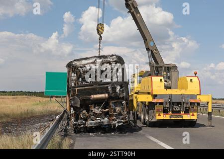 Highway Recovery Bus Stock Photo - Alamy