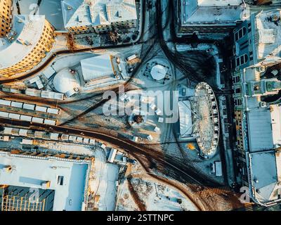 Kontraktova Square on Podil in Kyiv, aerial view Stock Photo - Alamy