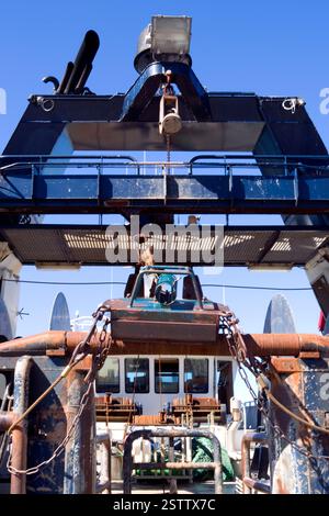 Laesoe, Denmark: Modern stern trawler in the fishing port of Oesterby ...