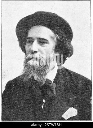 Portrait of Alphonse Daudet - a French novelist. Illustration of the ...