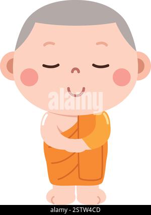cute buddhist monk Stock Vector Image & Art - Alamy