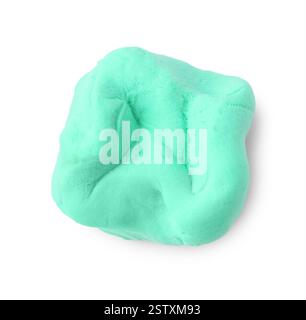Bright turquoise play dough isolated on white Stock Photo - Alamy