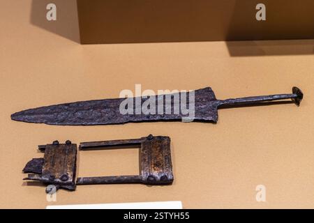 Iron dagger with curved edges and sheath, 2nd-1st century BC, La Carada ...