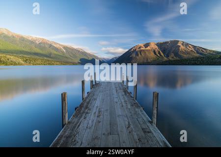 pier from nelson lake new zealand Stock Photo - Alamy