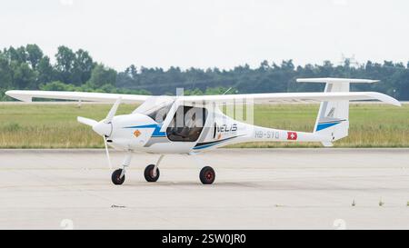 The electric light aircraft Pipistrel Velis Electro on the airfield ...