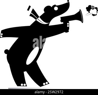 cartoon cute black bear with speech bubble Stock Vector Image & Art - Alamy