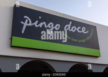 Pingo doce logo sign. Pingo Doce is the largest supermarket chain in ...