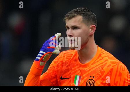 Inter Milan's goalkeeper Josep Martinez before the Serie A soccer match ...