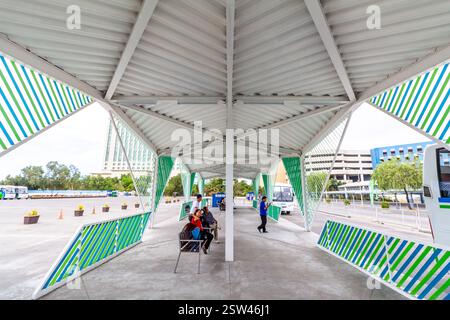 The modern bus station design for Mybus, a local bus line operated by ...