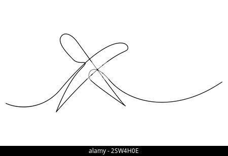 Continuous one line drawing Wrong Mark Stock Vector Image & Art - Alamy