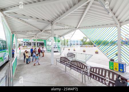 The modern bus station design for Mybus, a local bus line operated by ...