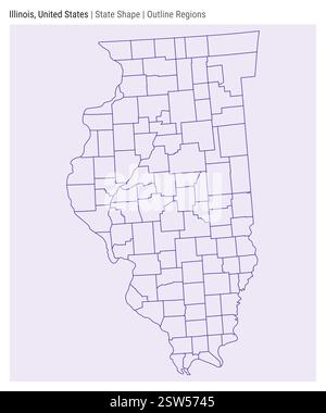 Illinois state map. US state map. Illinois outline symbol. Vector ...
