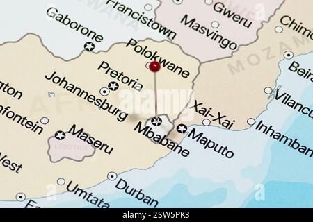 Mbabane, Eswatini. Political map. City visualization illustrative ...