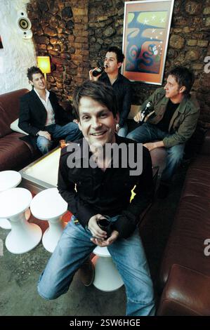 Welsh TV presenter Rhodri Owen (foreground) at the Soda Bar in Cardiff ...