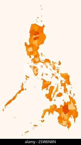 Map of Philippines with regions. Just a simple country border map with ...
