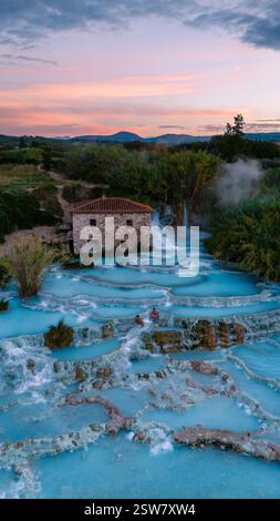 Relaxing in the natural thermal waters of Saturnia Baths in Tuscany at ...