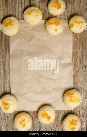 Crumpled brown blank paper surounded by rustic homemade cookies, recipe ...
