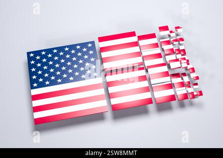 Concept: Collapse of the United States of America. The American Flag ...
