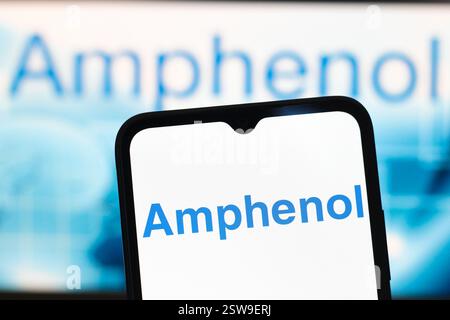 In this photo illustration, the Amphenol Corporation logo is displayed ...