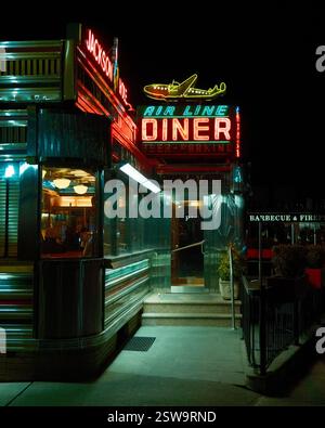 Jackson Hole Diner vintage neon sign at night in Astoria, Queens, New ...