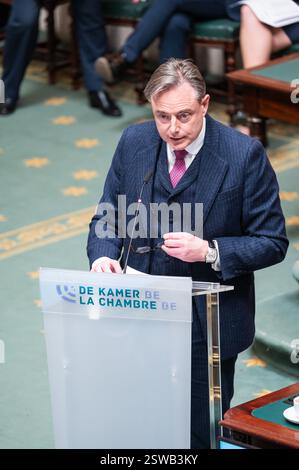 Prime Minister Bart De Wever pictured during a meeting between the ...