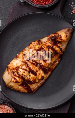 Grilled mackerel fillets with cheese, salt, spices and herbs Stock ...