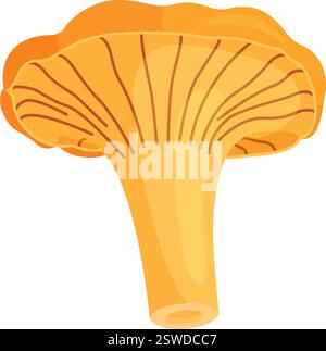 Chanterelle cartoon icon. Wild nature plant. Woodland fungus isolated ...