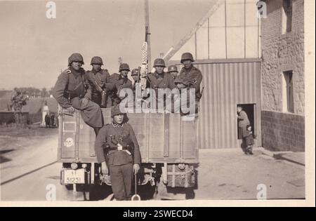 German soldiers of the Waffen SS, taken prisoner in Normandy, 1944. The ...