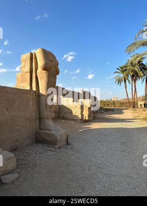Headless colossal statue at the Easten Edge of Karnak Temple Complex ...