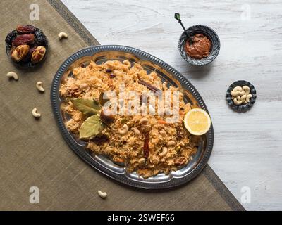 Traditional Arabic Basmati rice with vegetables. Arabic cuisine ...
