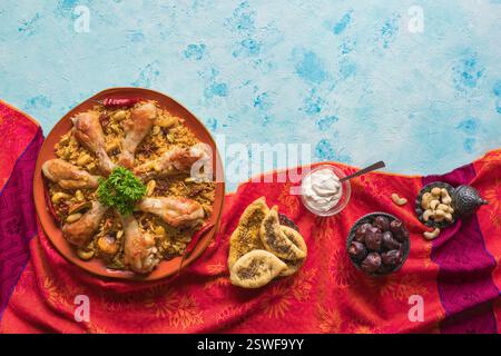Qatari Chicken Majboos - national dish of Bahrain and Qatar. Arabic ...