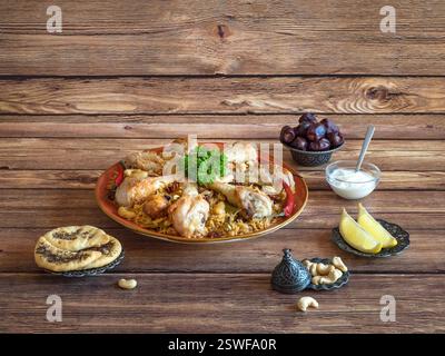 Qatari Chicken Majboos - national dish of Bahrain and Qatar. Arabic ...