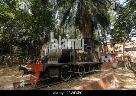 Historical train outside the Chittagong railway museum Bangladesh Stock ...