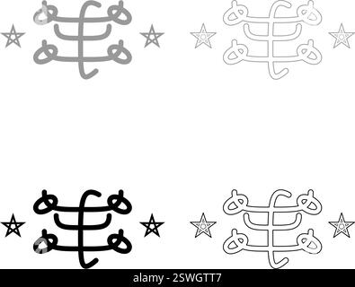 Symbol Persni Bahaism Baha'i Bahai icon black color vector illustration ...