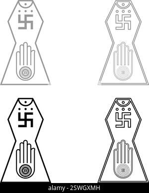 Jain Prateek Chihna, Jainism religion icon. Official symbol of Jainism ...