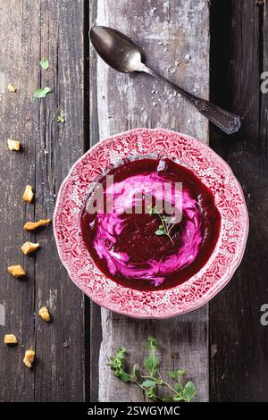 beetroot cream soup Stock Photo - Alamy