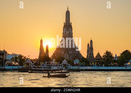 Sunset over Bangkok and the Chao Phraya River, Thailand Stock Photo - Alamy